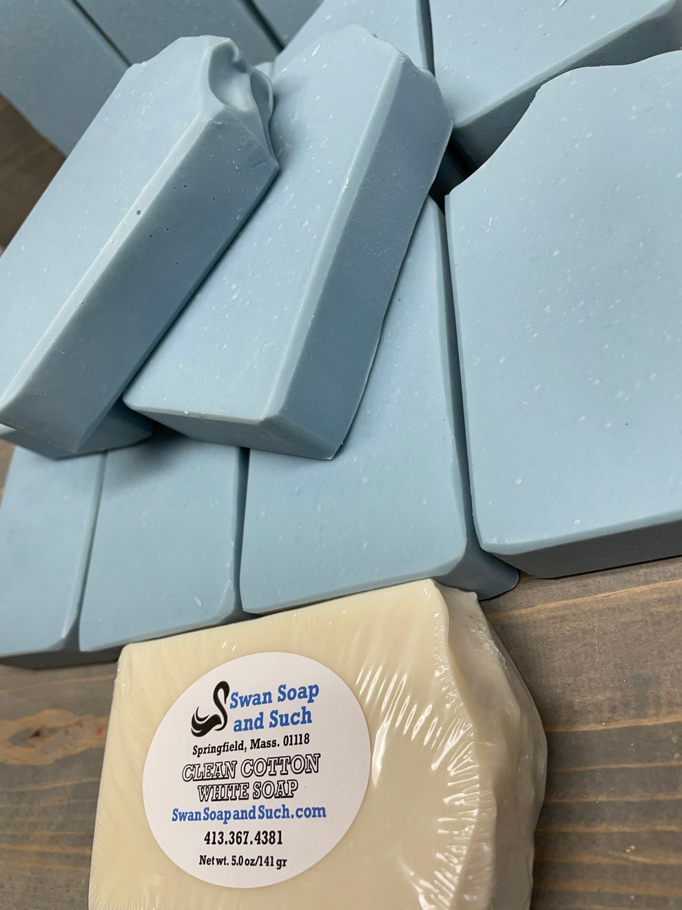 Clean Cotton Soap in BLUE CLAY- 5.0 oz. Bar Soap, bubbly Soap, creamy ...
